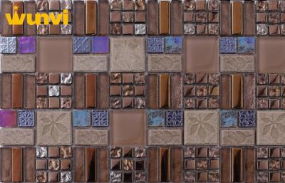 China Home Decorative 300 × 300mm Thinness Glass And Metal Wall Tiles , TUV for sale