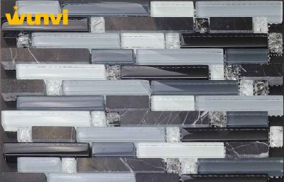 China Environmental - Friendly Marble Crystal Strip Mosaic Tile For Bathroom Wall for sale