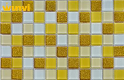 China Custom Washable Villas Gold Glass Mosaic Tile With Low Water Aborption for sale