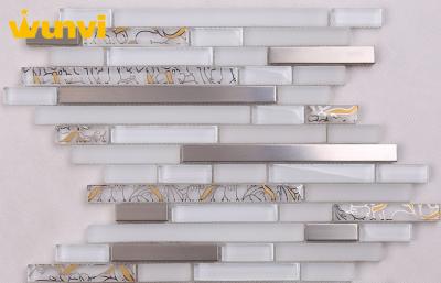 China Heat Resistant Stainless Steel Glass Tile With Flower Mosaic Patterns for sale