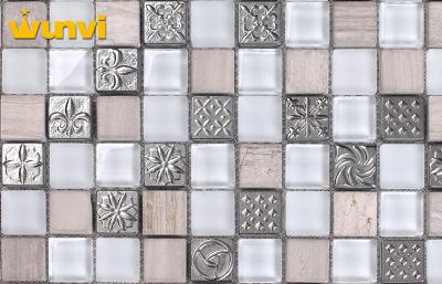 China Inside And Outside Wall Glass Ceramic Mosaic Tiles With Porcelain Patterns for sale