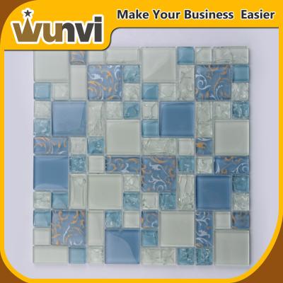Cina Mattonelle di vetro durevoli 300x300 millimetro della parete del mosaico per la decorazione di KTV in vendita