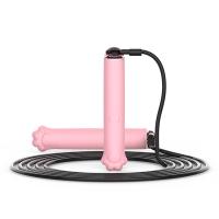 China Everlest Pretty Customizable Pink Handel Steel Wire Jump Rope for sale