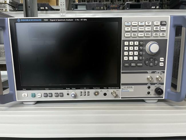 Side view of Rohde & Schwarz FSW67 showing interface ports