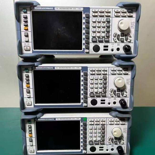 Side view of Rohde & Schwarz FSL3 Spectrum Analyzer