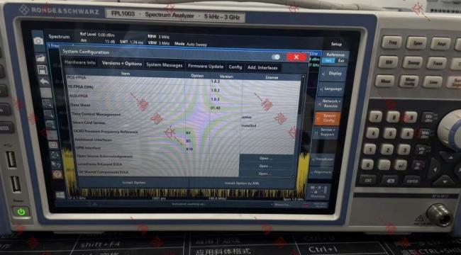 Rear panel view of Rohde & Schwarz FPL1003 Spectrum Analyzer