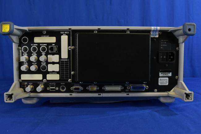 Close-up view of R&S FSQ3 analyzer interface and controls