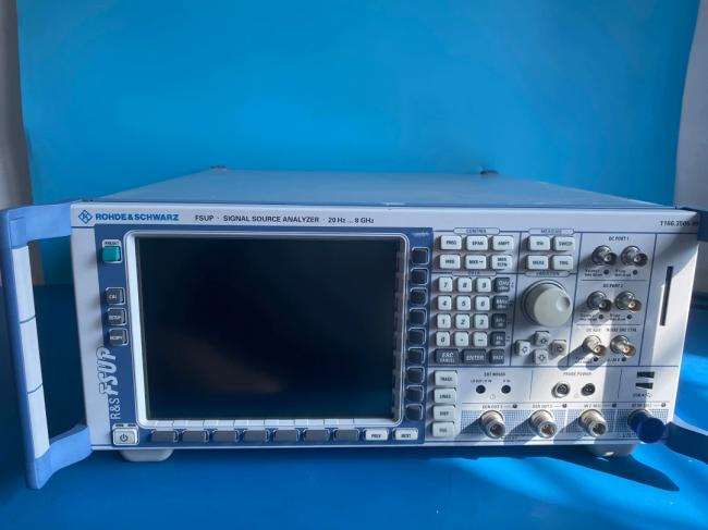 Close-up view of Rohde & Schwarz FSUP8 analyzer interface