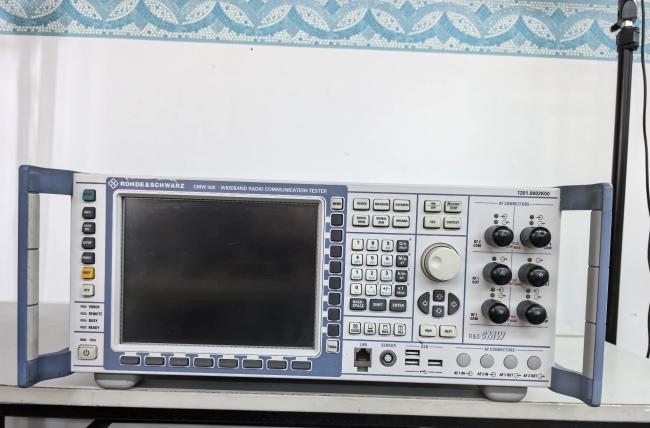 Close-up view of CMW500 K50 connector panel showing SnapN ports