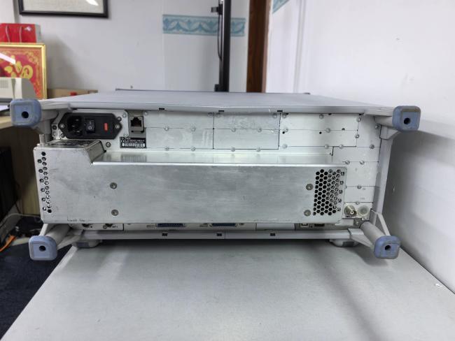 Rear panel view of CMW500 K50 showing power connections and interfaces