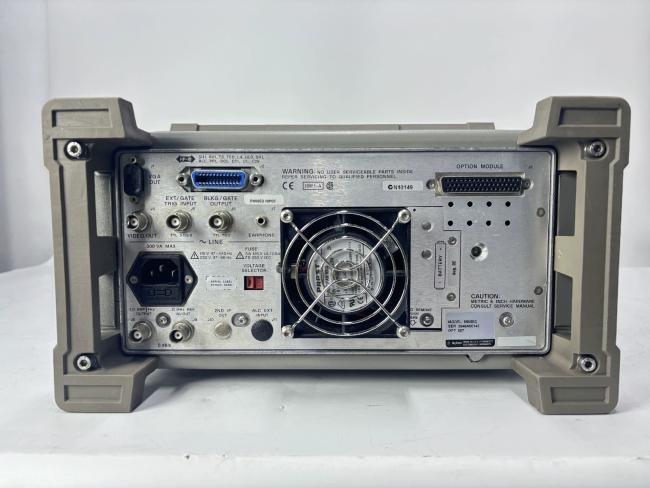 Rear panel view of Agilent 8565EC Spectrum Analyzer showing I/O ports