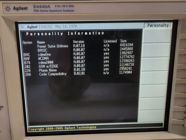 Agilent E4440A PSA RF Spectrum Analyzer close-up of controls