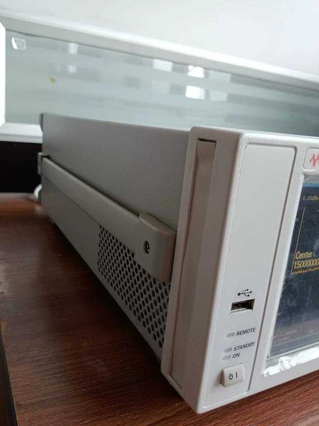 Rear panel view of Agilent N9320B Spectrum Analyzer showing power and interface connections