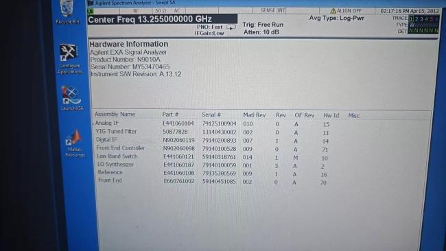 Display screen showing measurement results