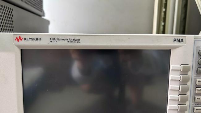 Side view of Agilent Keysight N5227A PNA Network Analyzer showing ports and connections