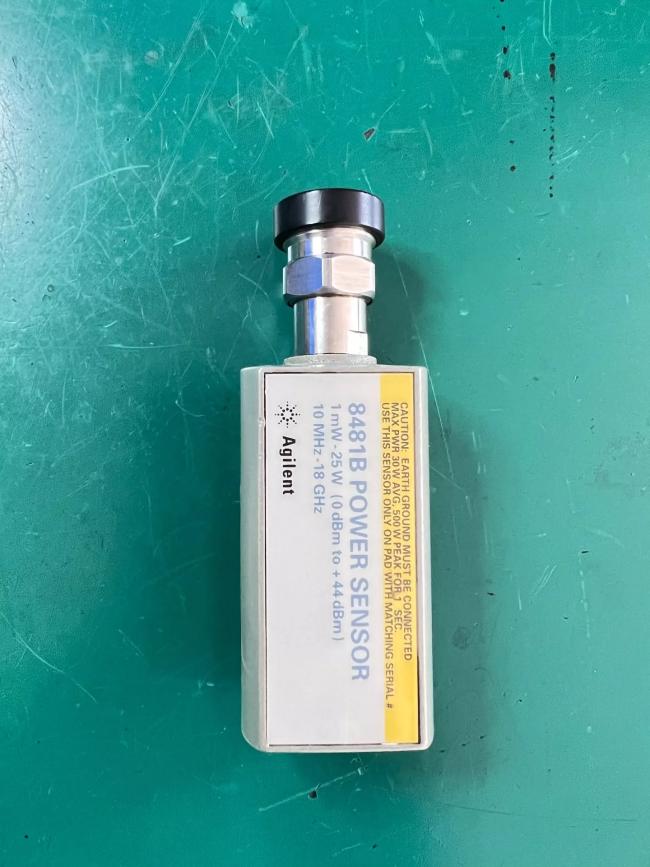 Agilent 8481B RF Power Sensor side view showing calibration markings