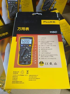 Cina Multimetro Digitale True-RMS Fluke 115/115C 600V 10A 6000 Conte Display LCD Retroilluminato CAT III 600V Batteria 9V. in vendita