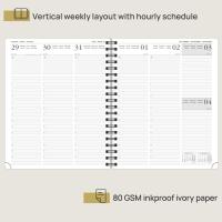 China Custom Academic Planner Wirebound 100GSM Ivory Paper 22-23 Pink Weekly Planner for sale