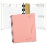 China Custom Academic Planner Wirebound 100GSM Ivory Paper 22-23 Pink Weekly Planner for sale