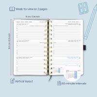 China Poprun 80GSM Custom Academic Planner Wirebound 2 Colored Inner Page 6.75x4.2 Inch for sale