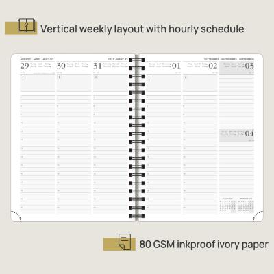Cina Disposizione verticale settimanale del pianificatore 22-23 Brown con programma orario ed angoli per l'inseguimento facile in vendita