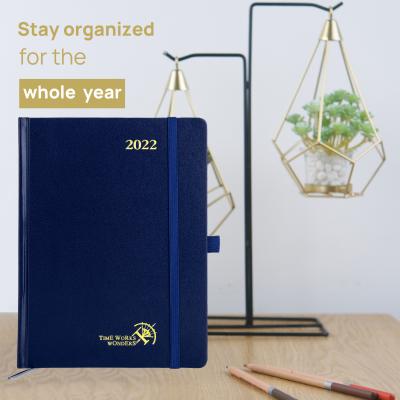 Cina Materiale di carta settimanale 2023 dell'avorio del pianificatore 80GSM della copertina dura dei blu navy in vendita
