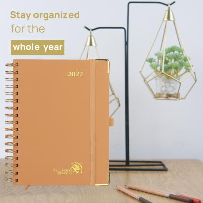 Cina 2023 Orange Custom Academic Planner Pagine verticali a spirale con copertina rigida in vendita