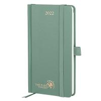 China Light Green Hardback Mini Weekly Planner 4.3x6.4 Inch Vertical Inner Pages for sale