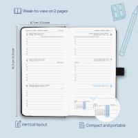 China Light Green Hardback Mini Weekly Planner 4.3x6.4 Inch Vertical Inner Pages for sale