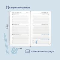 China ODM Blue 12 Month Weekly Planner Compact Vertical Layout 6.75x4 Inches for sale