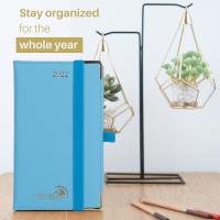 China ODM Blue 12 Month Weekly Planner Compact Vertical Layout 6.75x4 Inches for sale