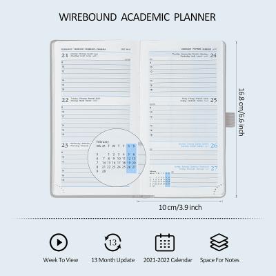 Cina Pianificatore accademico della copertina dura Wirebound rosa-chiaro con programma orario in vendita