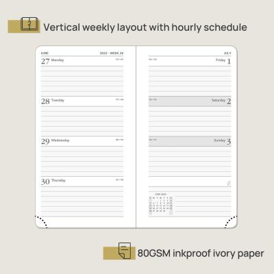 Cina Pianificatore accademico personalizzato da 4,25x6,75 pollici Mini Calendario personale 2023 Planner in rosa in vendita