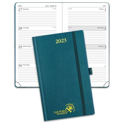 China FSC Pacific Green Mini agenda settimanale 2023 con copertina rigida stampata verticalmente for sale