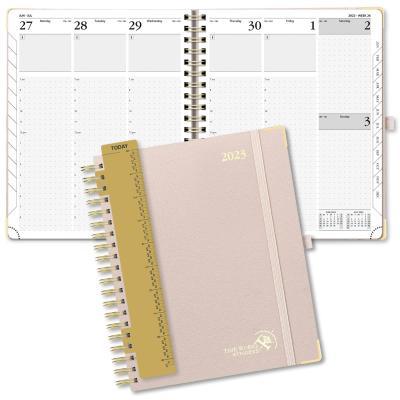 China Custom 6.5x8.5 Inch Daily Weekly Schedule 2023 Monthly Yearly Planner Light Pink for sale