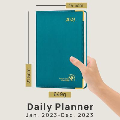 China Pacific Green Executive Daily Planner 2023 , Customization A5 Daily Schedule Planner à venda