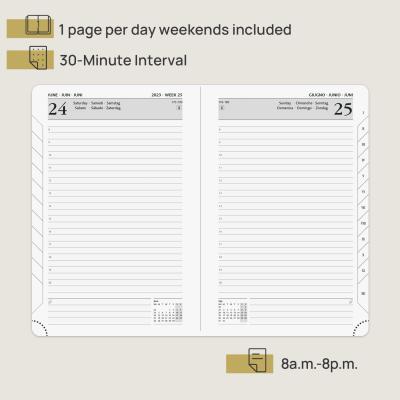 China Pacific Green Executive Daily Planner 2023 , Customization A5 Daily Schedule Planner à venda