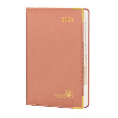 China 2023 Pink Daily Schedule Monthly Weekly Planner 80gsm Paper A5 Agenda for sale