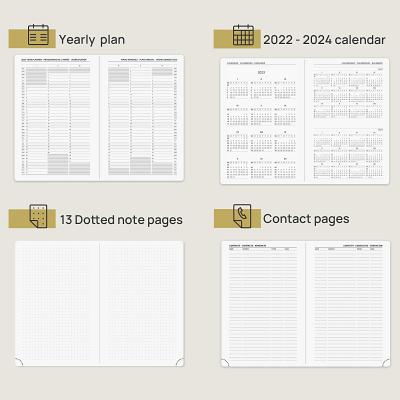 China Plano semanal 2022 da agenda diária dura feita sob encomenda da tampa do planejador 2023 de Casebound 2024 planejadores 2023 C duro de CalendarCustom Casebound à venda