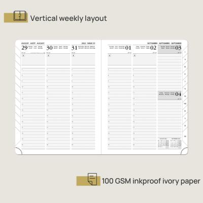 中国 Softcover 2023 ODM Custom Weekly Planner 2022 2024 Yearly Agenda Monthly Tabs 販売のため