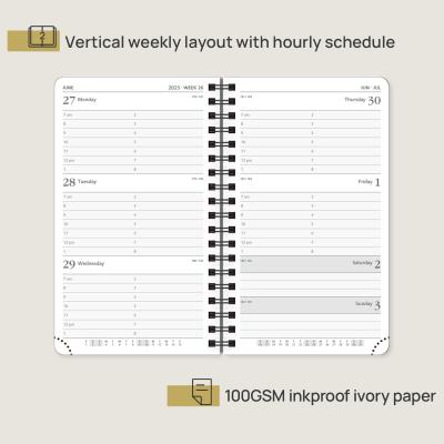 Cina FSC Certified Paper 100GSM 2023 Mini Weekly Planner Spiral Daily Weekly Schedule in vendita