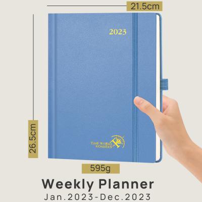 Cina Light Blue 2023 Daily Planner Page A Day Schedule Quick Search Corners Hardcover in vendita