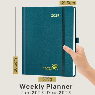 Cina Pacific Green 2023 Weekly Planner Vertical Layout Monthly Weekly Plan On 2 Pages Large in vendita