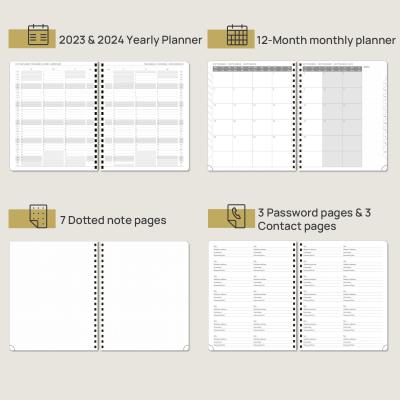 Cina Green Color ECO Friendly Academic Planner , Poprun Large Size 2023 Custom Planner in vendita