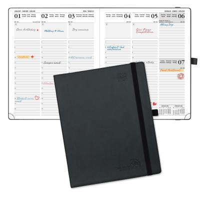 Cina 2024 grande colore nero settimanale accademico della carta di avorio del pianificatore 100GSM di anno in vendita