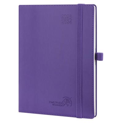 Cina Agenda settimanale personalizzata 2024 misura media 6,5'' x 8,5'' copertina morbida viola in vendita