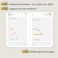 China POPRUN A5 Hardcover Academic Planner 2023-2024 160 Pages Daily Weekly Monthly for sale