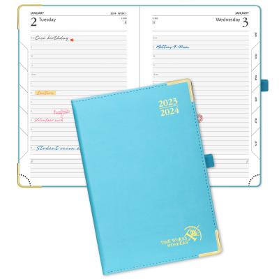 Cina Organizzatore professionale impresso di cuoio Weekly Agenda dello scrittorio del pianificatore 2024 quotidiani dell'unità di elaborazione in vendita