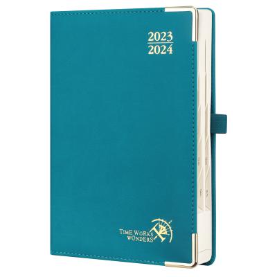 China Custom Academic Planner 80gsm Ivory Paper PU Hardcover Students Daily Planner for sale