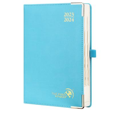 China PU Leather Embossed Daily Planner 2024 Professional Desk Organizer Weekly Agenda for sale